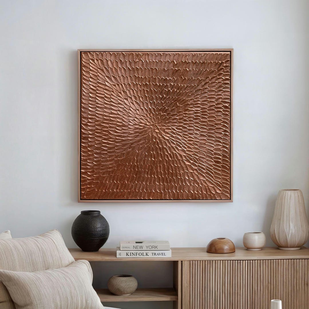 Copper Wall Sculpture Copper Wall Art Copper 3d Textured Painting ...
