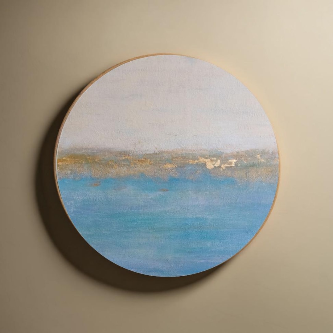 Circle Wall Art Coastal Wall Art Ocean Beach Wall Art Round Wall Decor ...