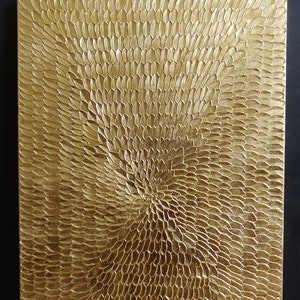 Abstract Painting Gold Texture Original Gold Wall Art on Canvas Golden ...
