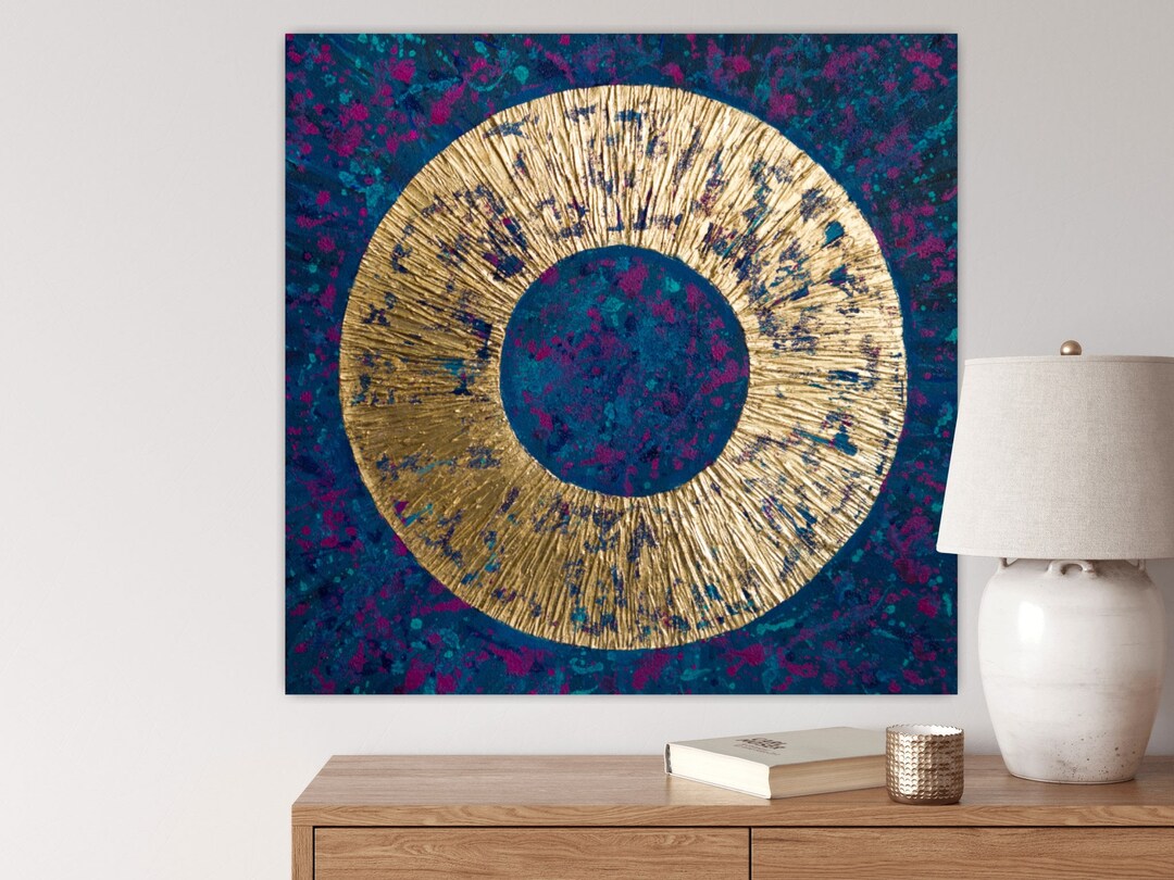 Abstract Circle Gold Texture Painting Circle Painting Golden Round ...