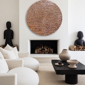 Circular Textured Wall Art Circle Wall Art Metal Wall Decor Sculptural ...