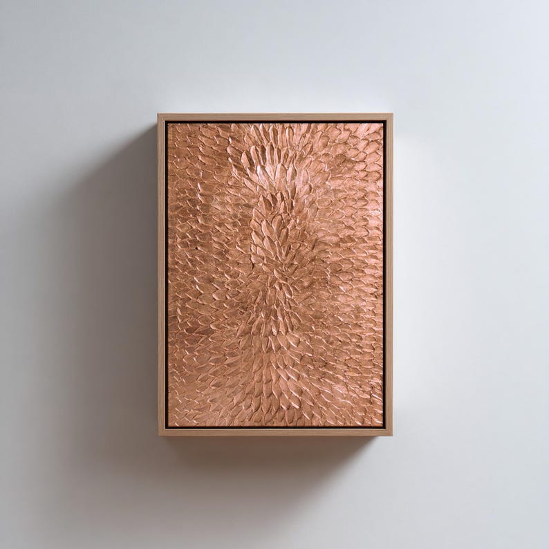 3D Textured Copper Wall Art Original Sculptural Canvas Painting Custom ...