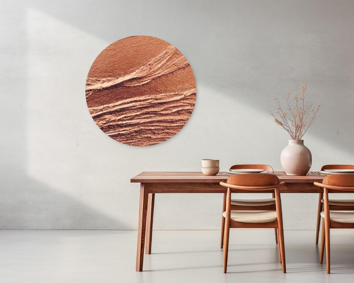 Round Copper Wall Art – Large 3D Textured Circle Metal Decor - Etsy