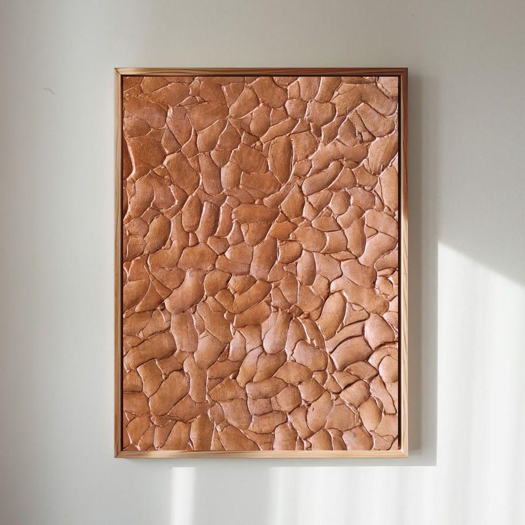 Copper Wall Art Textured Metallic Abstract Painting on Canvas - Etsy