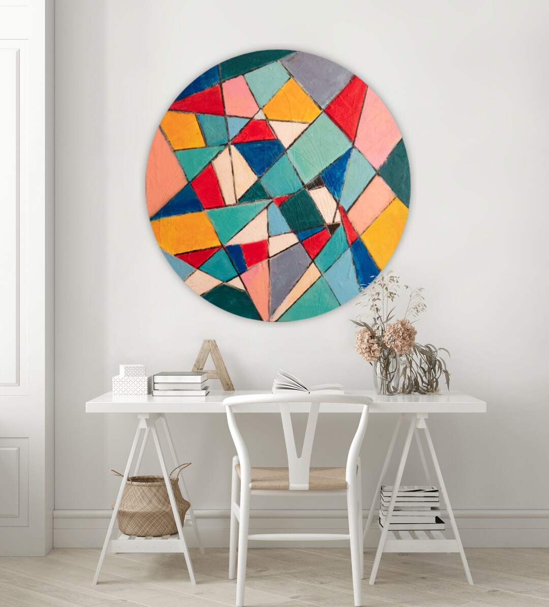 Circle Wall Art Modern Art MCM Wall Art Geometric Wall Art Acrylic ...