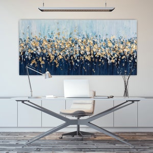 Extra Large Long Narrow Wall Art Handmade Art Abstract Art Gold Wall ...