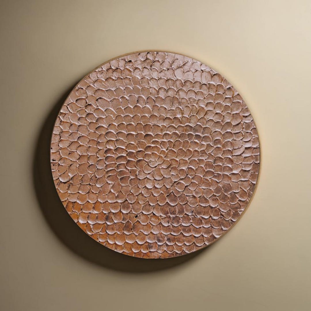 Copper Wall Art Round Copper Wall Decor Circle Wall Art 3d Textured ...