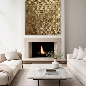 Abstract Gold Leaf Wall Art Golden Painting Elegant Gold Artwork Modern ...
