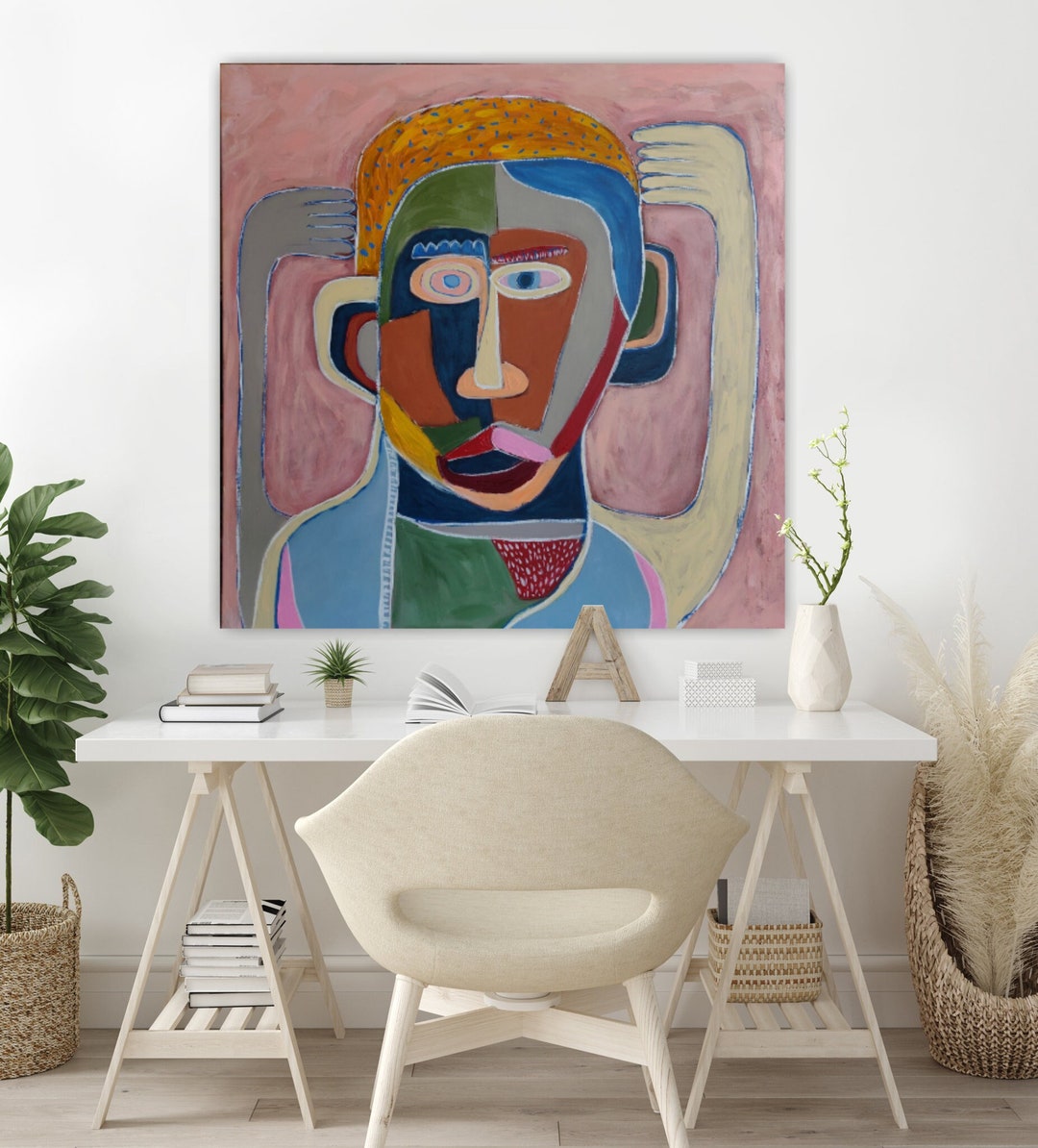 Abstract Portrait Faceless Painting Abstract Figurative Wall Art Semi ...