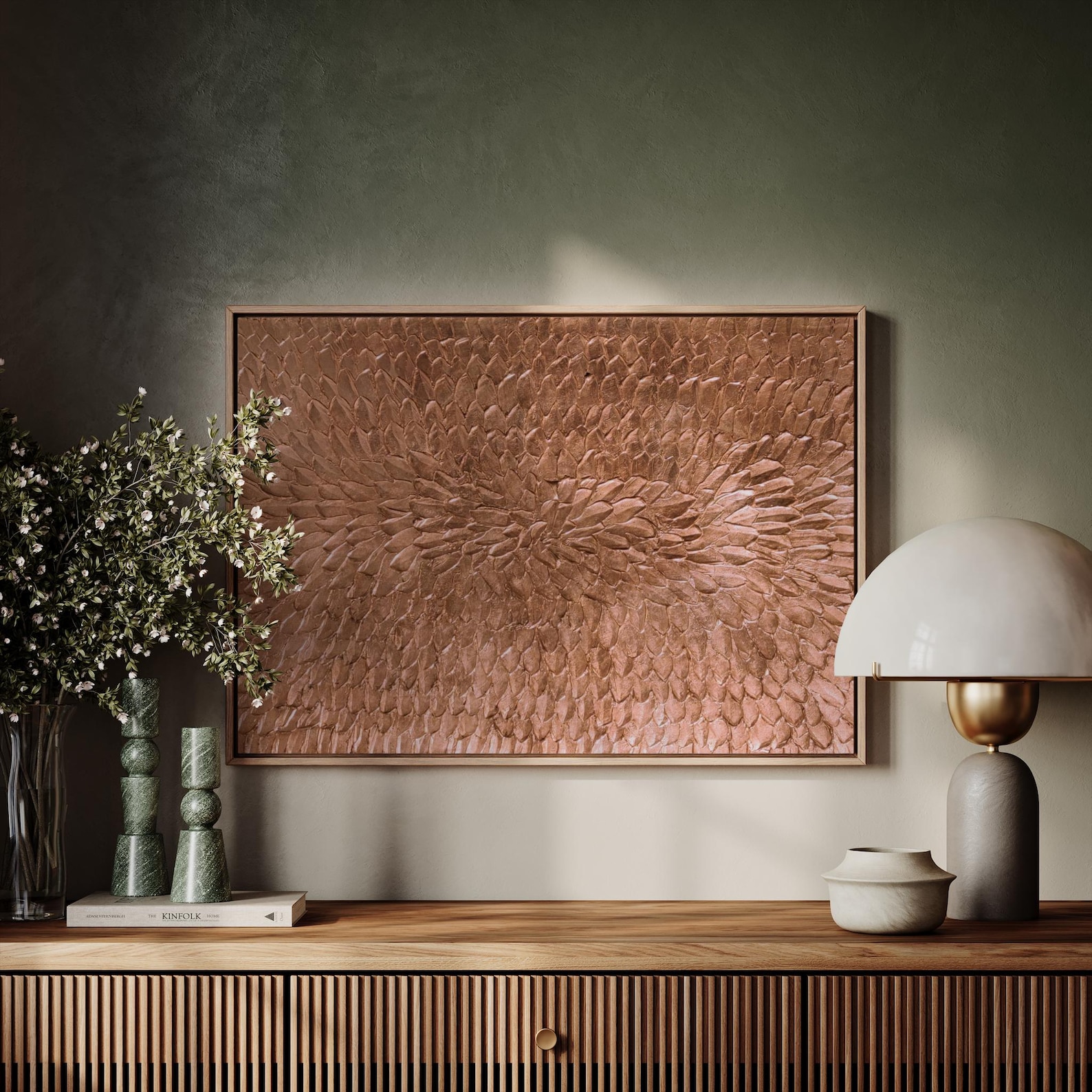 3D Textured Copper Wall Art Original Sculptural Canvas Painting Custom ...