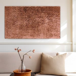 Large Copper Wall Art Handmade Textured Canvas Impasto Painting - Etsy
