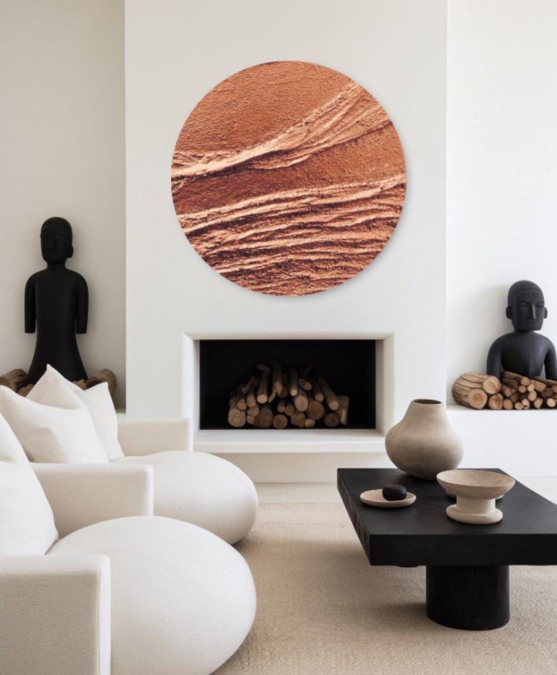 Round Copper Wall Art – Large 3D Textured Circle Metal Decor - Etsy