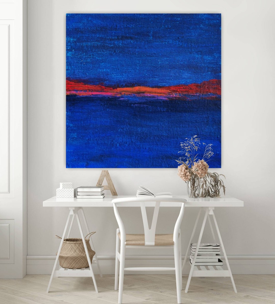 Electric Blue Abstract Painting Ultramarine Blue Original - Etsy