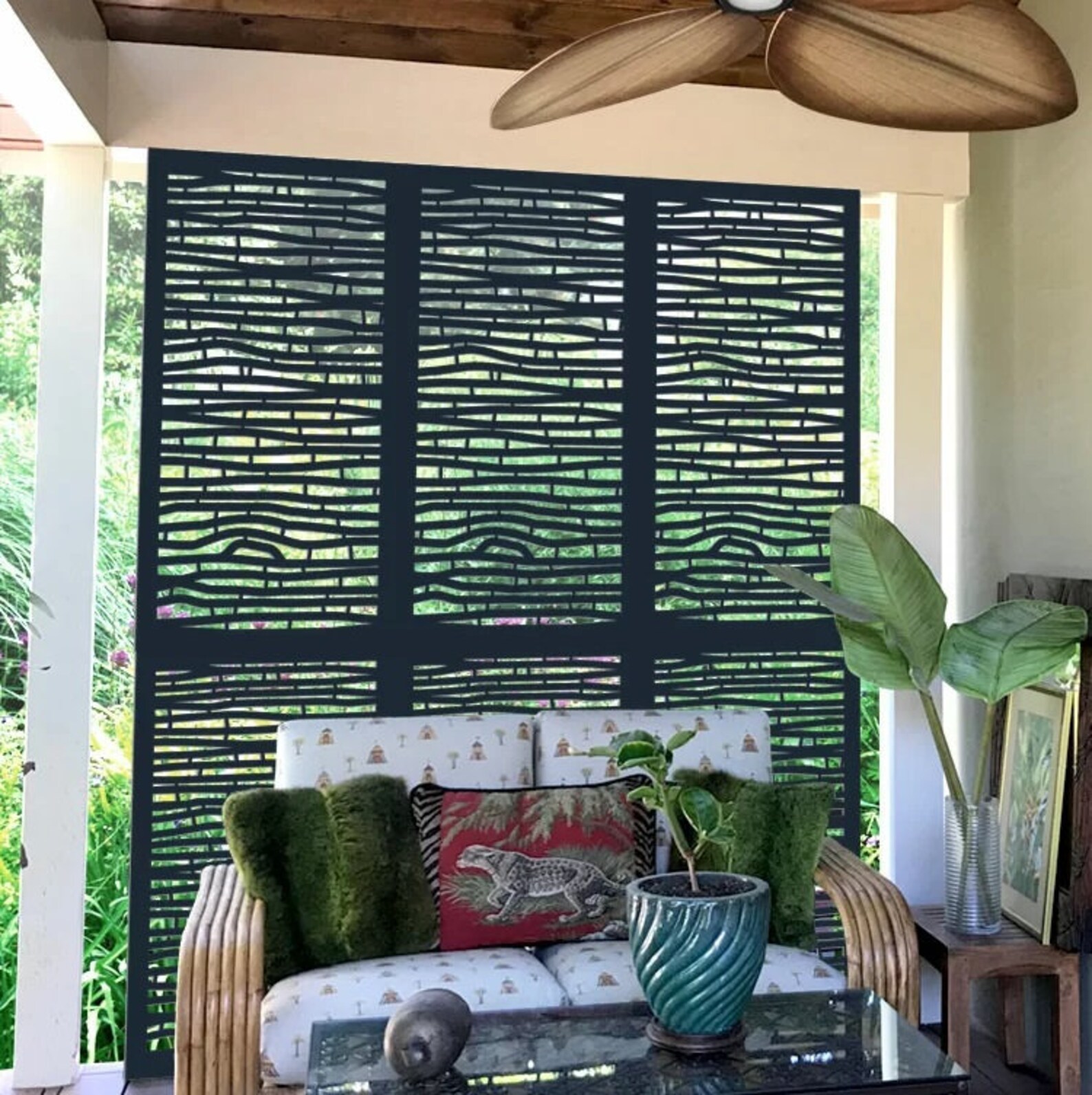 Metal Privacy Screen Laser Cut Decorative Steel Privacy Panel - Etsy