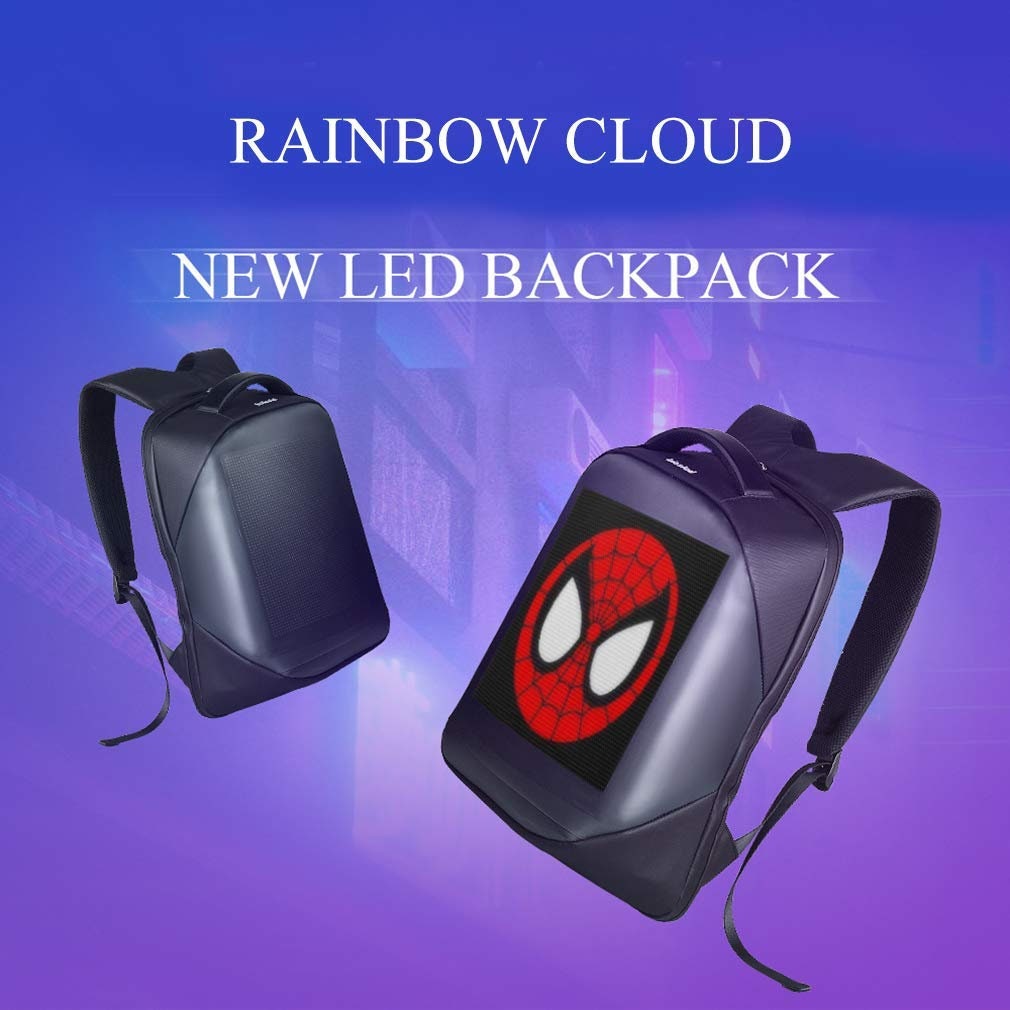 Smart LED Backpack Cool Black Customizable Laptop Backpack | Etsy