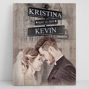 Personalized Street Name Sign & Wedding Date Print Custom Road Sign ...
