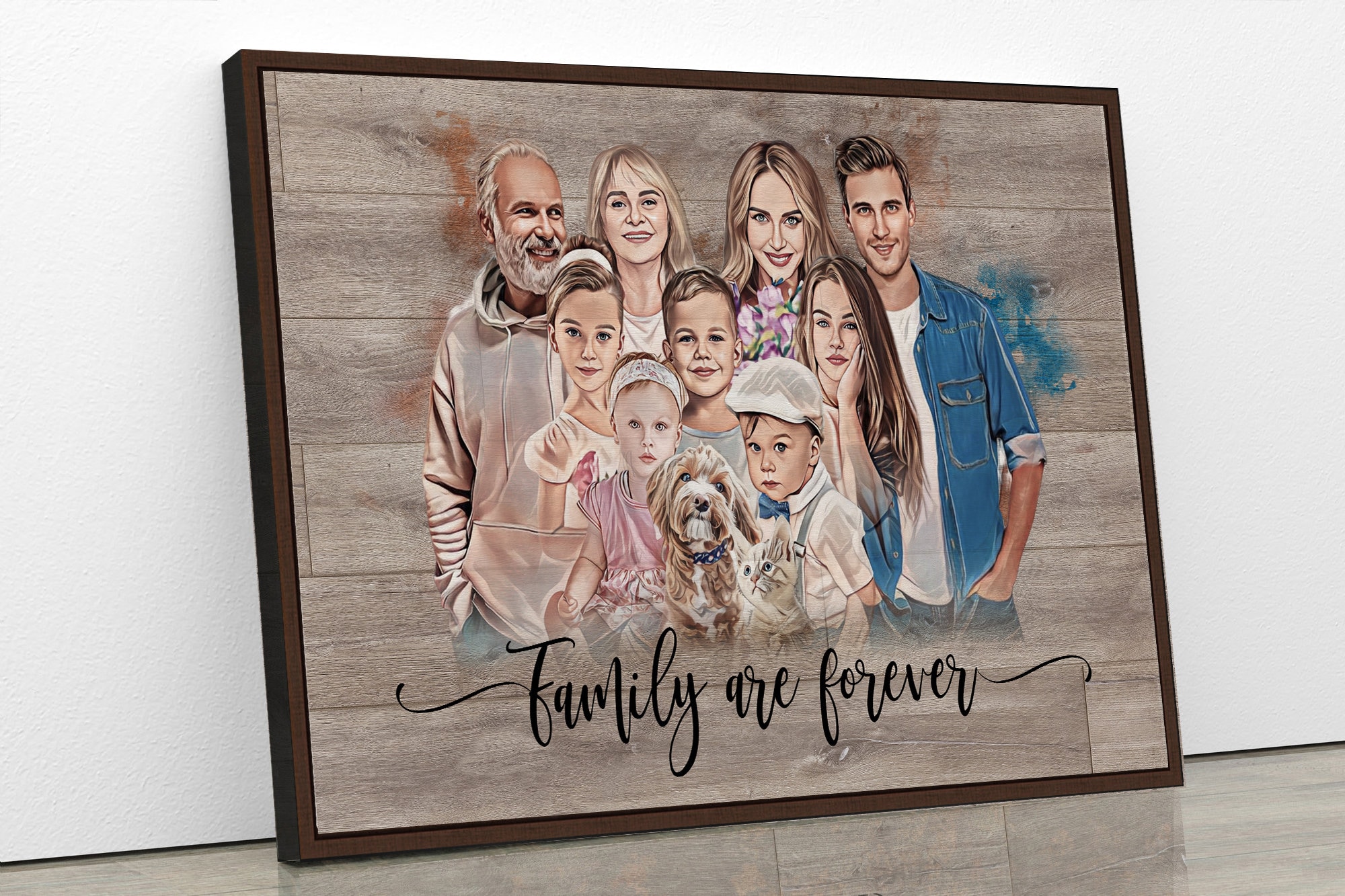 Personalized Watercolor Memorial Portrait on Canvas, Customizable ...