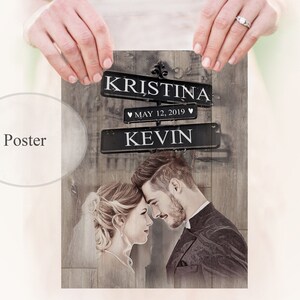 Personalized Street Name Sign & Wedding Date Print Custom Road Sign ...