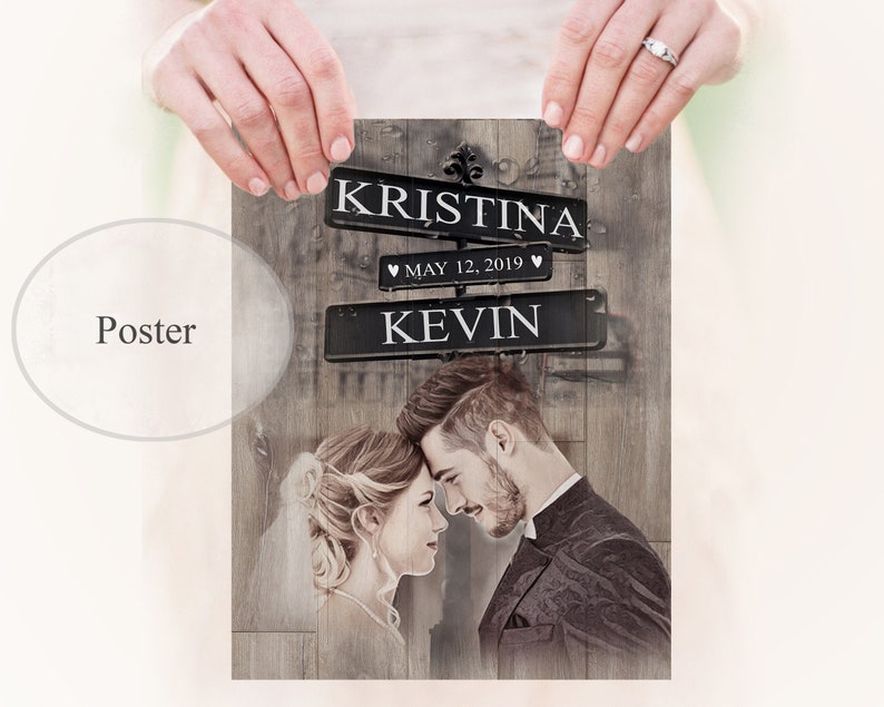 Personalized Street Name Sign & Wedding Date Print Custom Road Sign ...