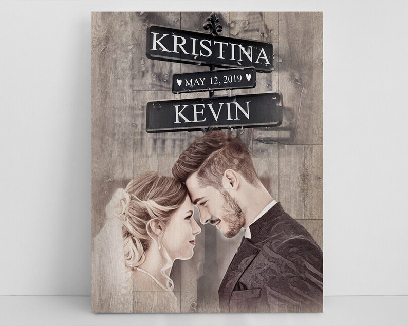 Personalized Street Name Sign & Wedding Date Print Custom Road Sign ...