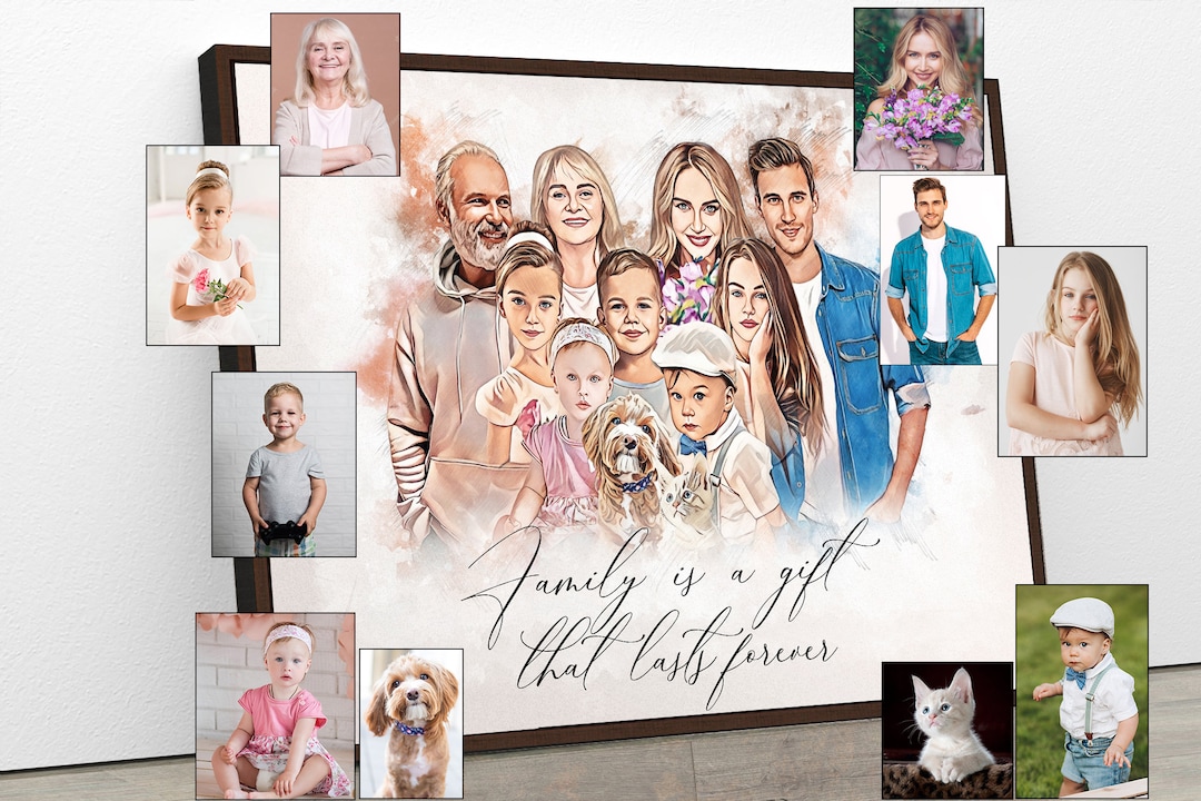 Personalized Gift for Mom Custom Portraits Wall Decor Personalized Gift ...