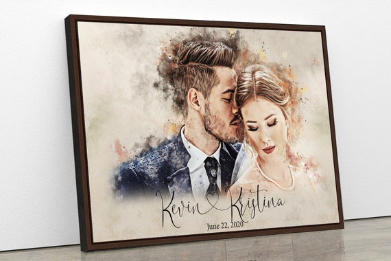 Personalized Wedding Gift for Couple Personalized Portrait Gift Watercolor Print Custom Photo Anniversary Gift Newly Wed Gifts Digital Copy Etsy Ireland