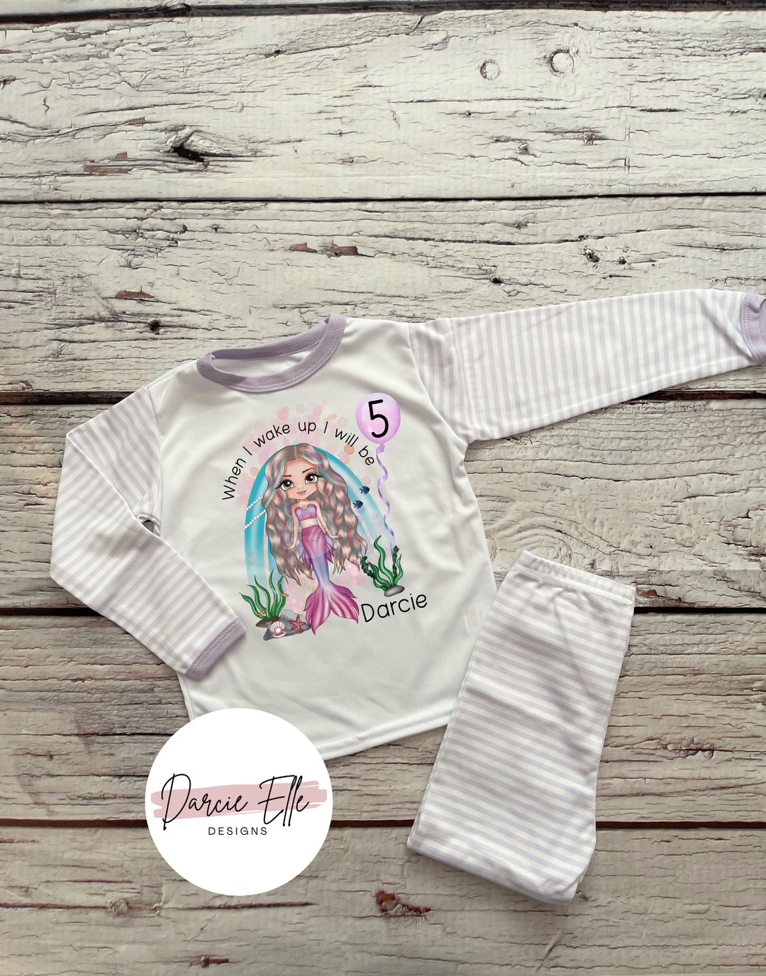 Lilac Mermaid When I Wake up Pyjamas Personalised | Gift for Girls ...