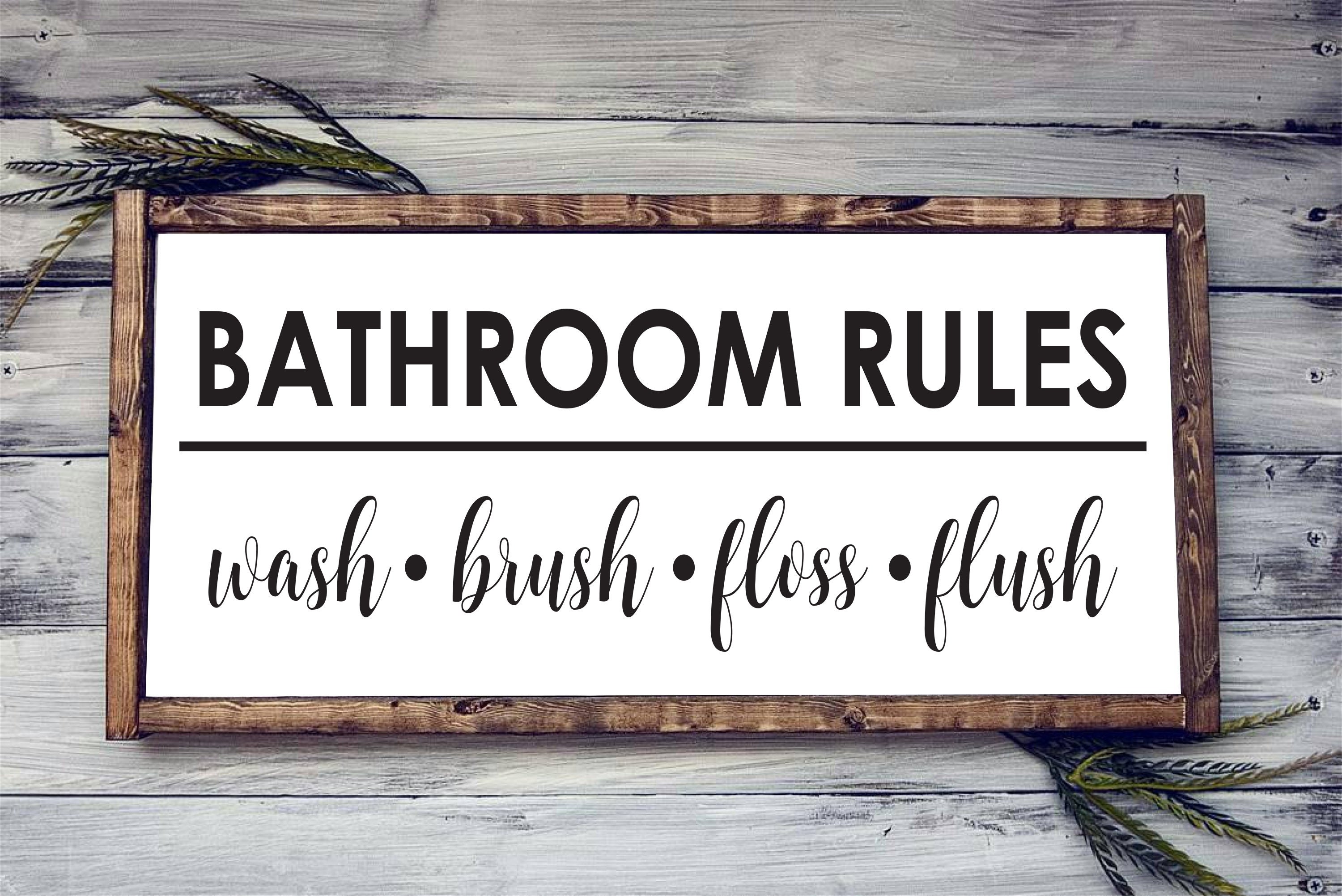 Bathroom Rules SVG - Etsy