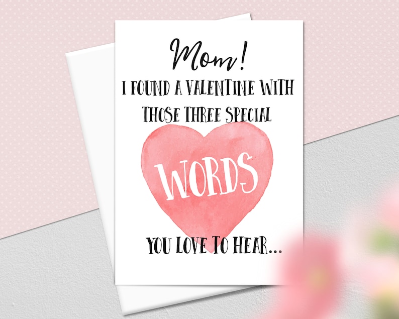 Funny Mom Valentine's Day Card – Humorous Mother Greeting From Kid - Etsy