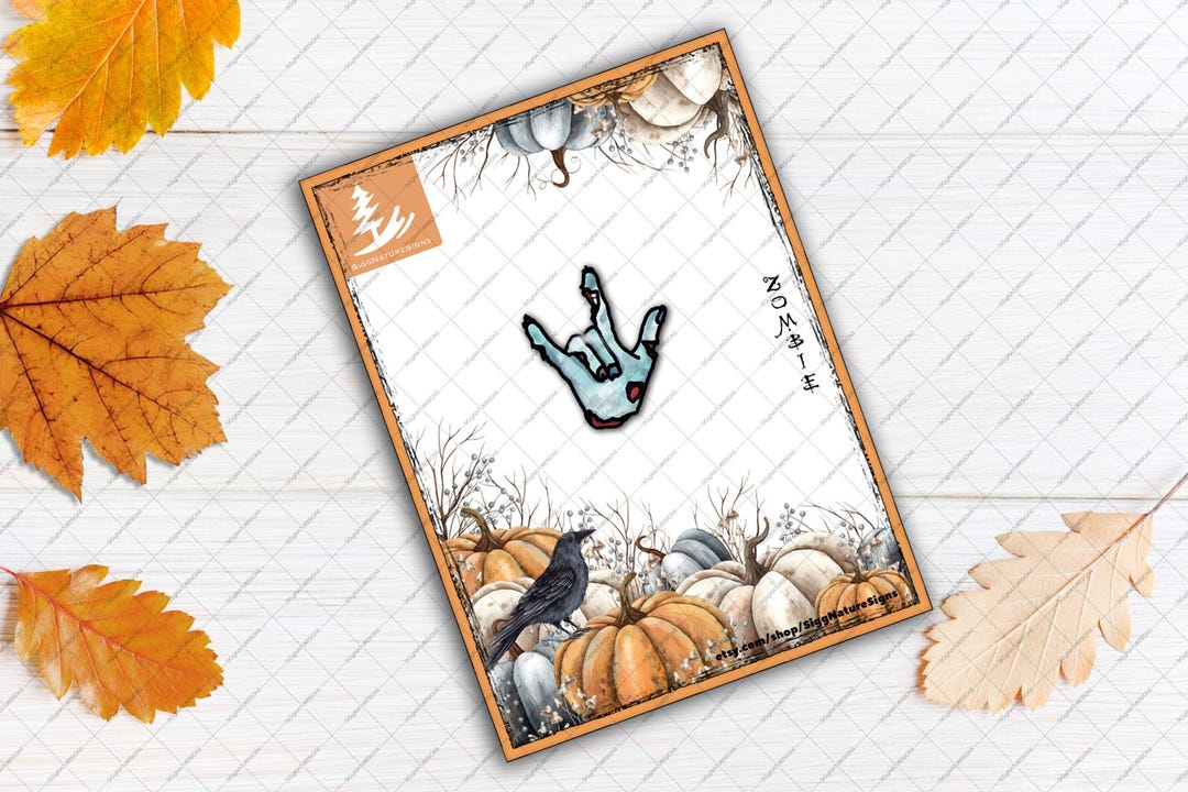ASL ZOMBIE I Love You Pin, American Sign Language HALLOWEEN Walking ...