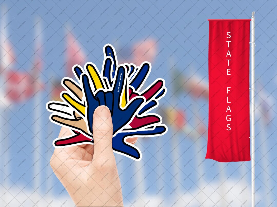 ASL State Flag Sticker - States Mississippi Thru New York - American ...