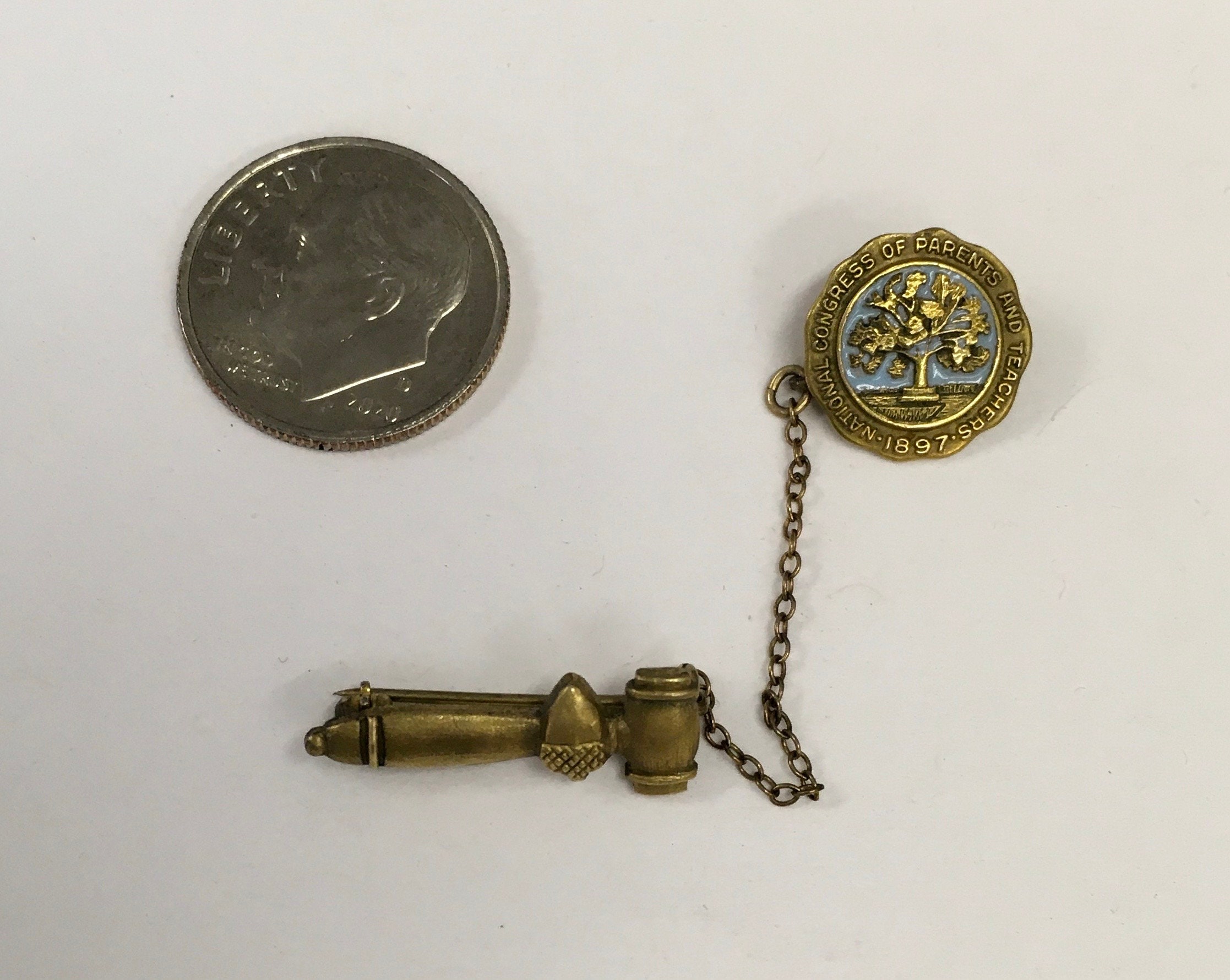 Award Pin With Gavel, 1939-41, National Congress of Parents and ...