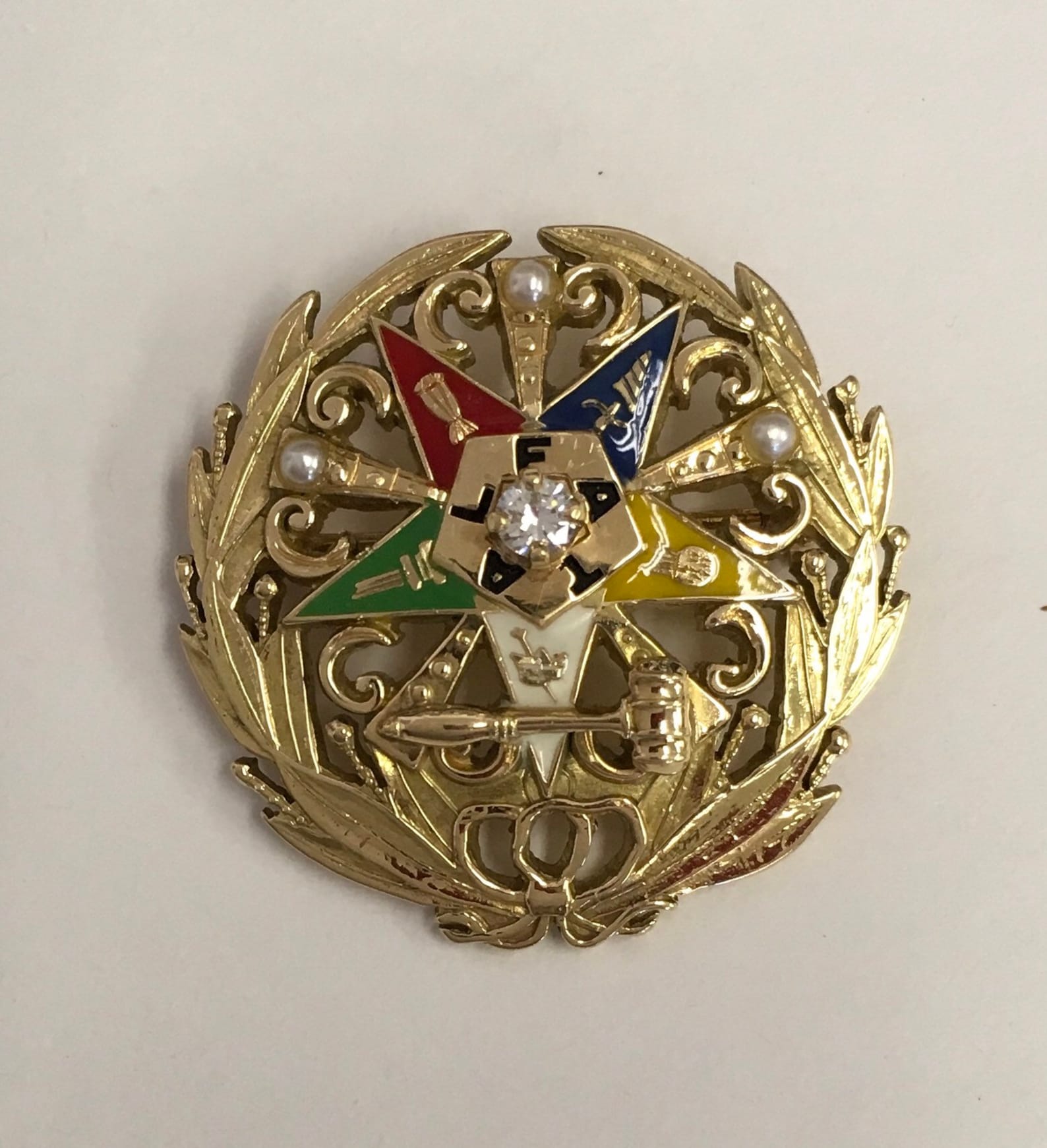 Eastern Star Past Matron/ Worthy Matron Pin in 14 Karat Yellow Gold ...