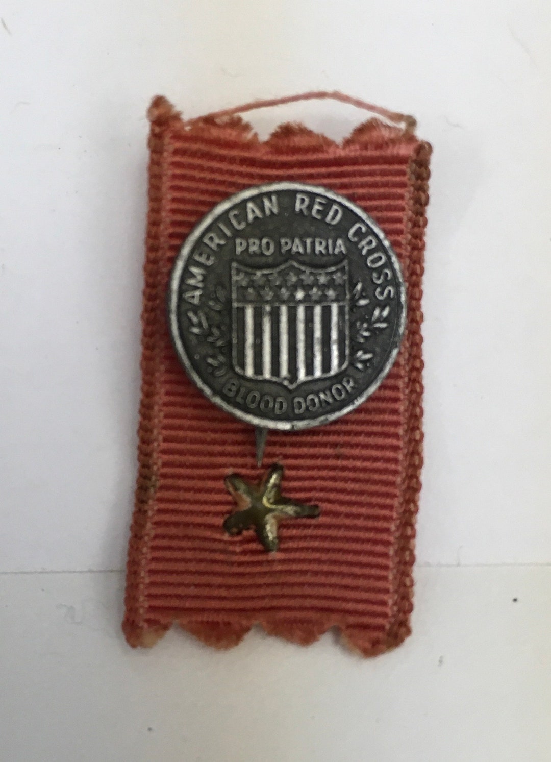 American Red Cross Blood Donor Pin From the 40’s on Red Ribbon ...