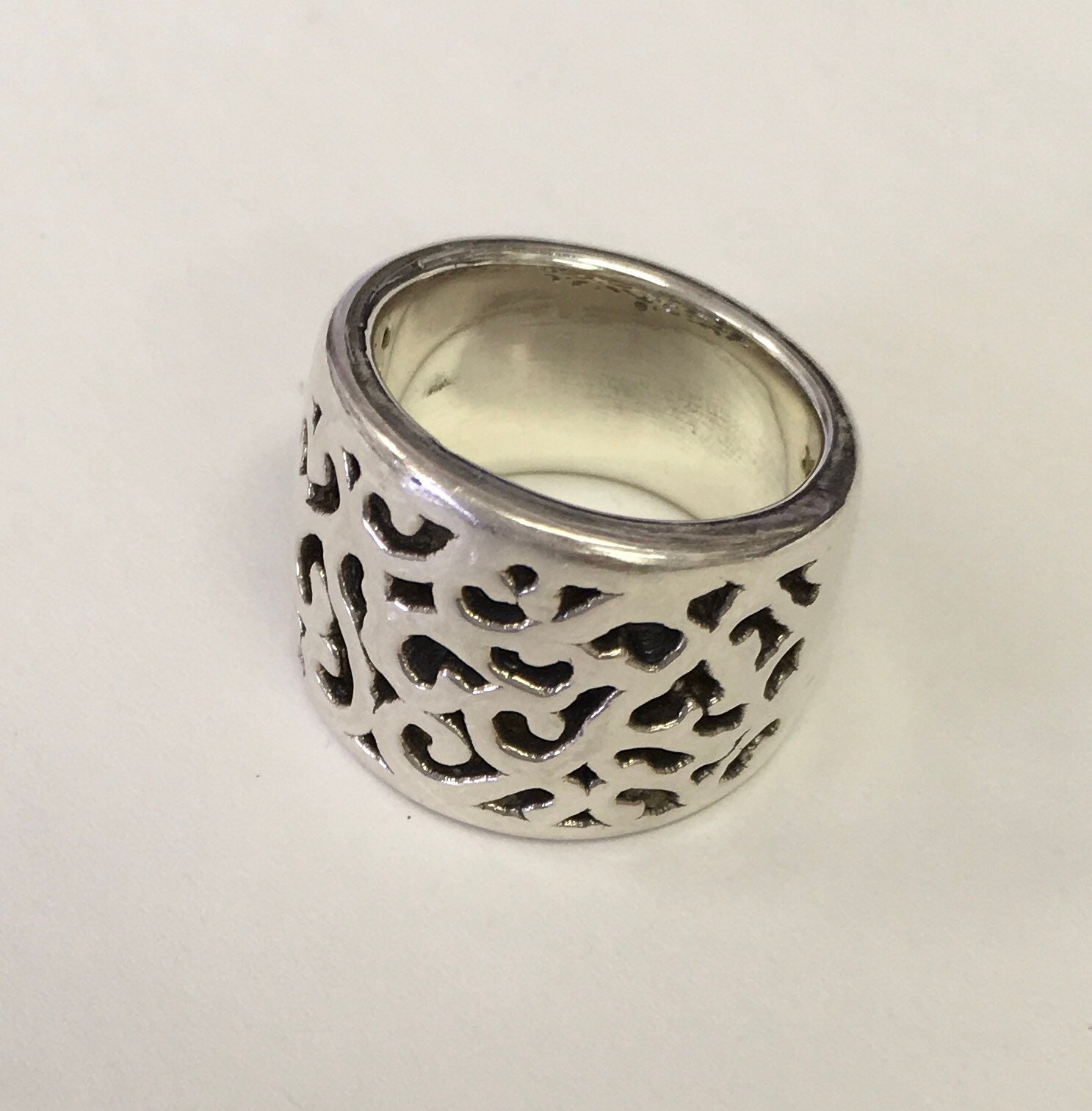 Sterling Silver Cut Out Band Ring - Etsy UK