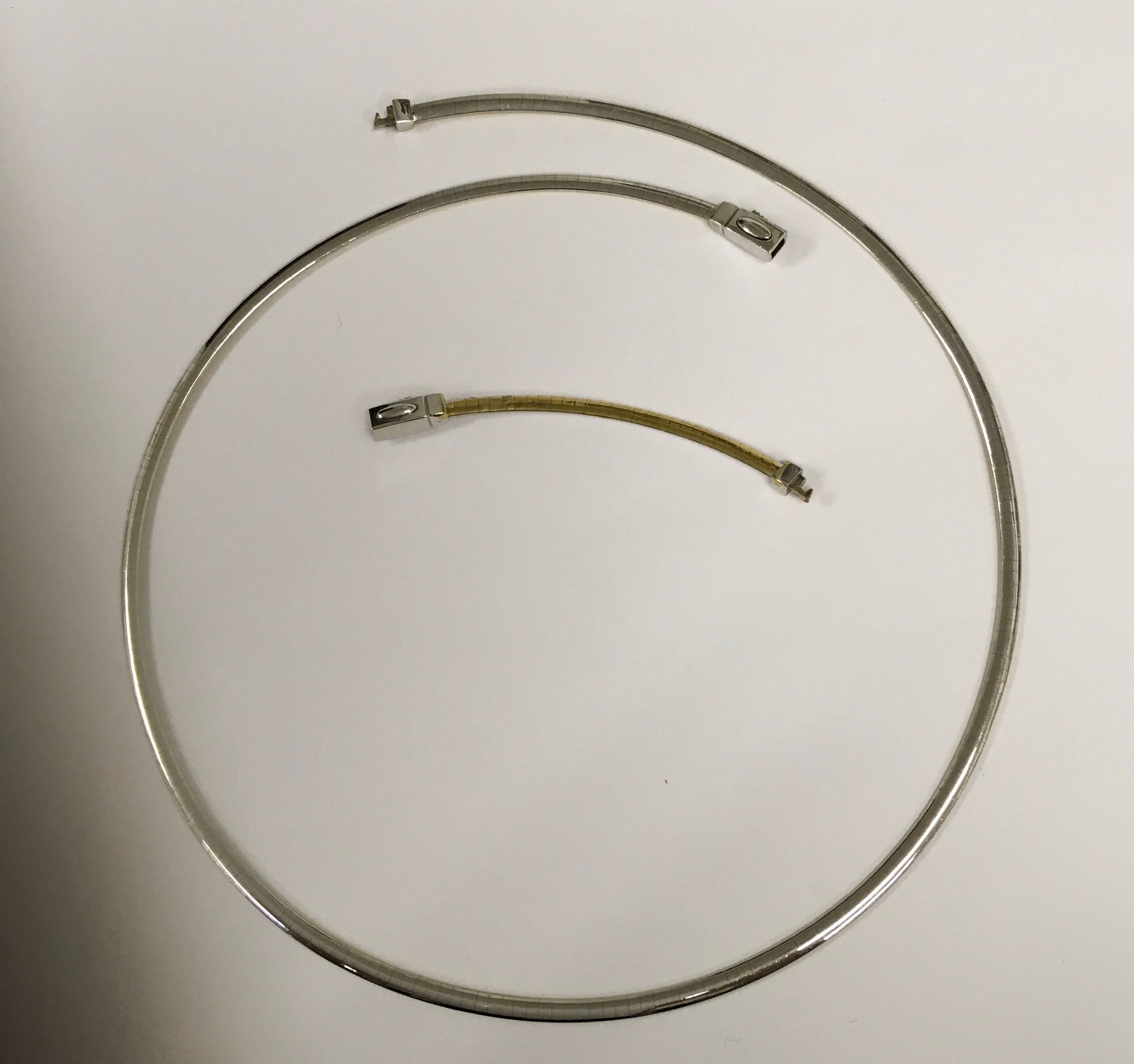 Omega Necklace Reversible 14 Karat Yellow and White Gold Omega Omega ...