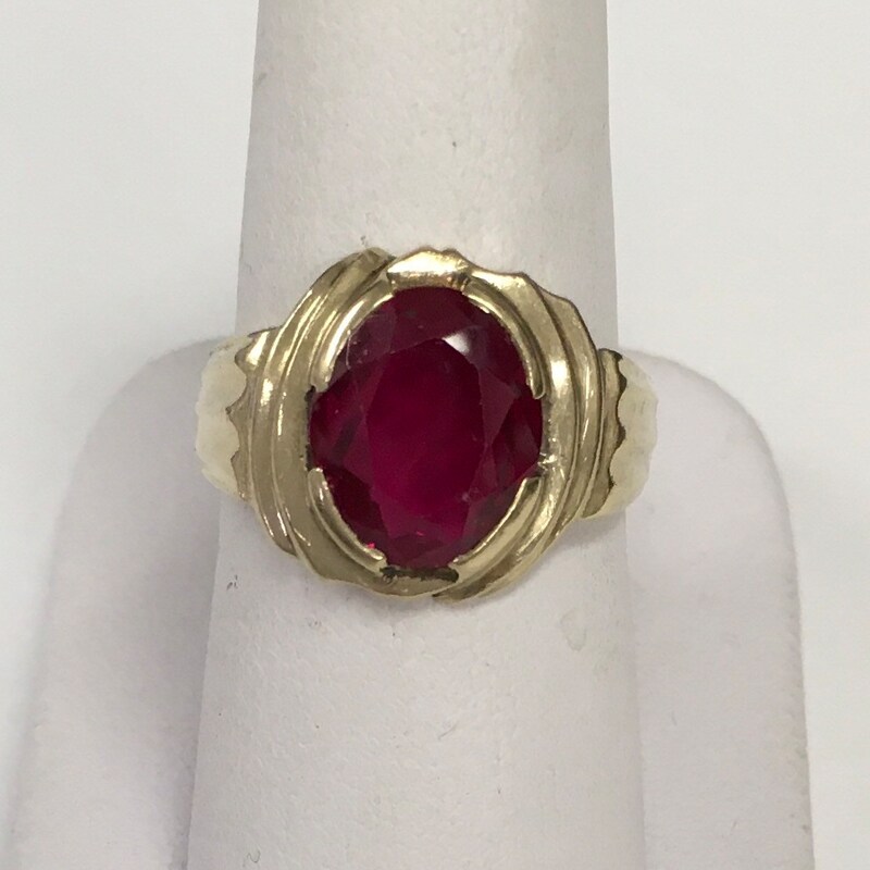 Mens Gold Ring Red Stone - Etsy