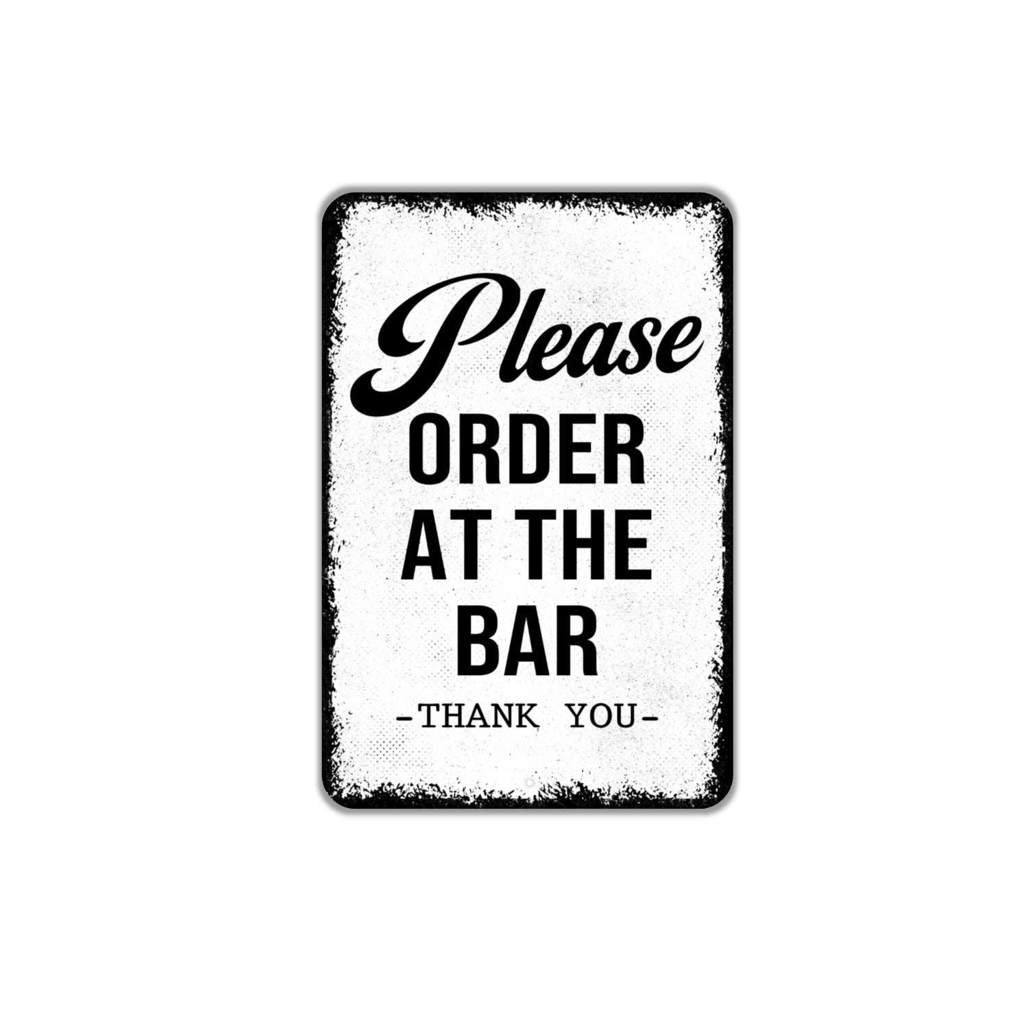 Please Order at the Bar Thank You Sign | Bar Service Sign for Pub ...