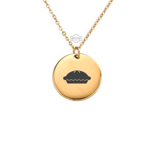 Pie Necklace - Food Dessert Gold or Silver Minimalist Dainty Engraved ...