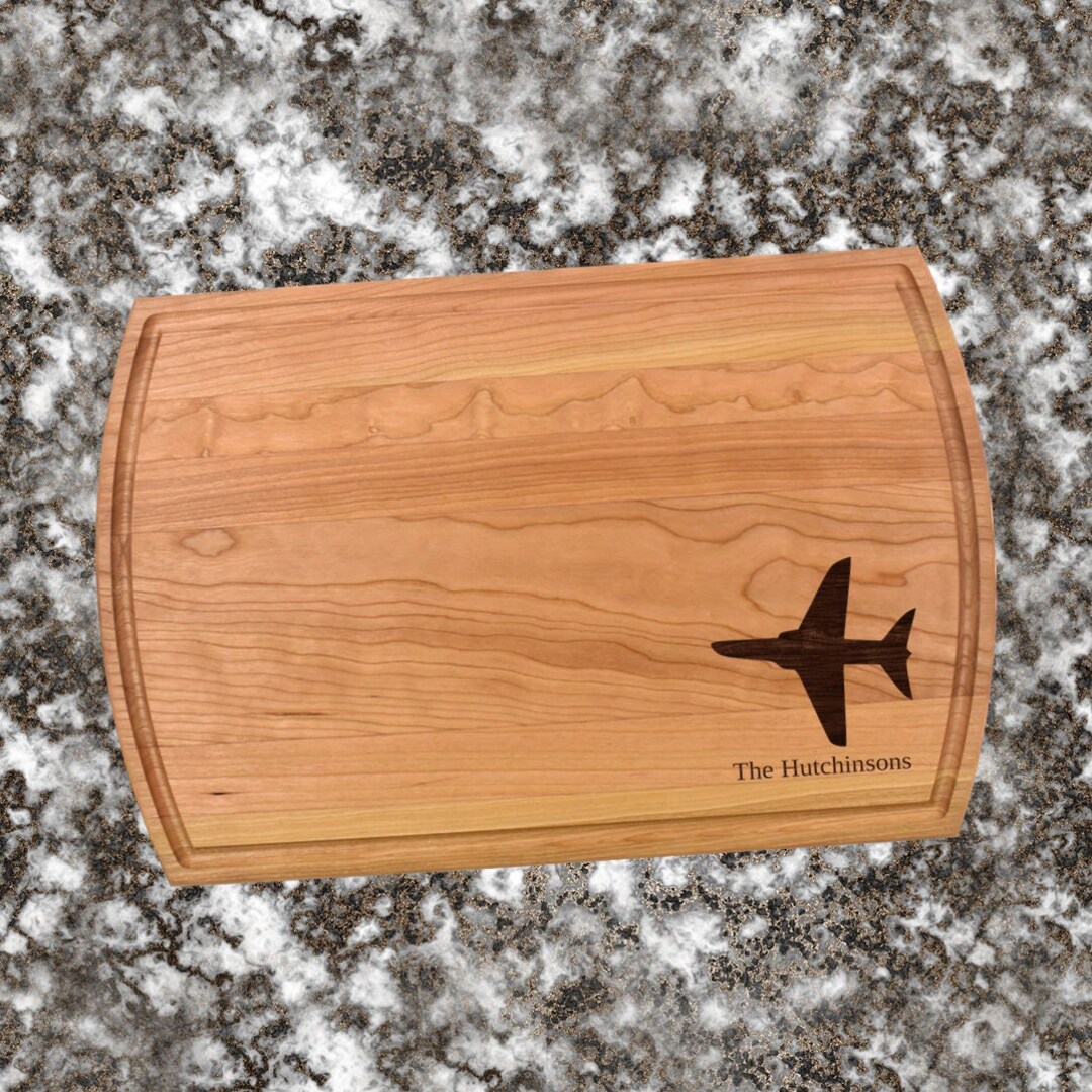 Airplane Pilot Cutting Board Flight Attendant Charcuterie Board Custom ...