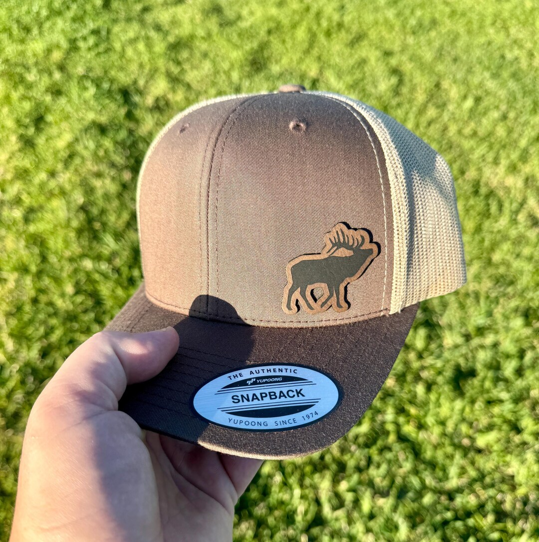 Bull Elk Hat – Trucker or Snapback Cap With Elk Antler Design – Hunting ...