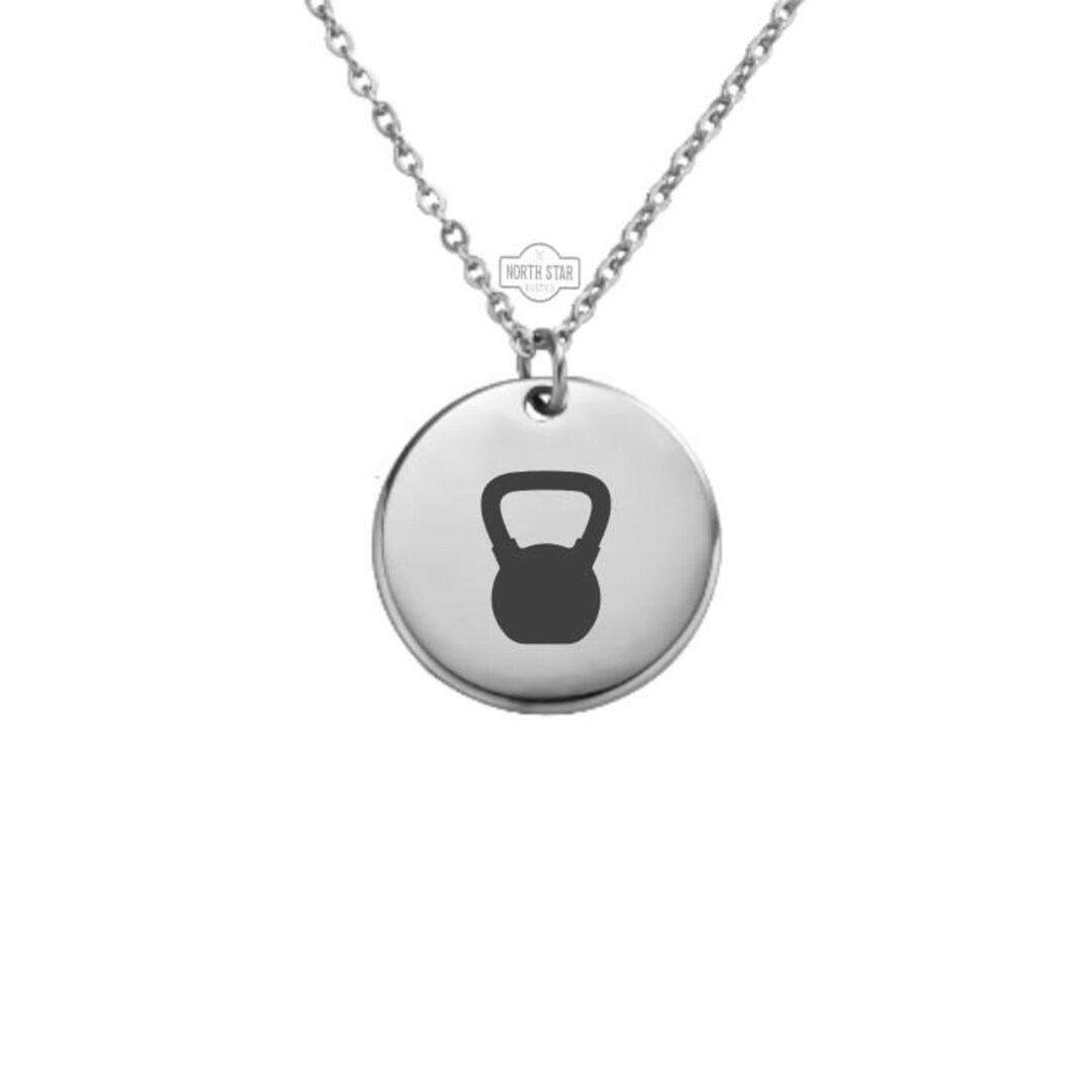 Kettlebell Necklace - Weightlifting Workout Gym Gold or Silver ...