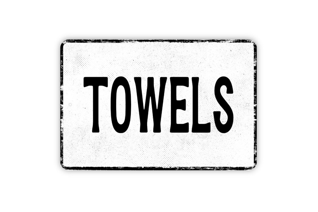 Towels Sign - Swimming Pool Beach Bathroom Metal Sign Wall Art ...