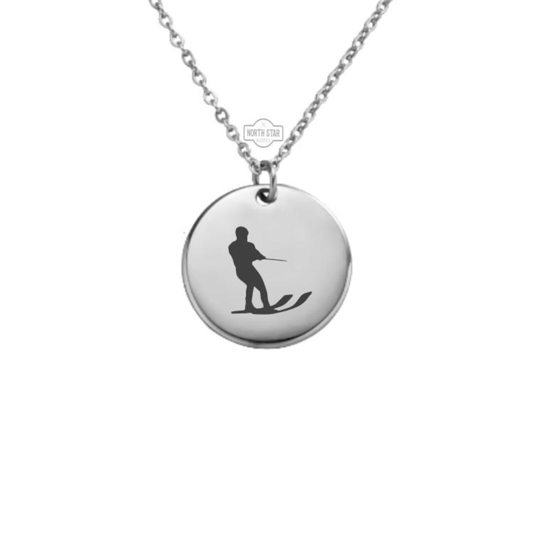Water Skiing Necklace - Ski Skier Boat Gold or Silver Minimalist Dainty ...
