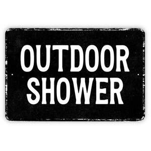 Outdoor Shower Sign - Swimming Pool Beach Metal Sign Wall Art ...