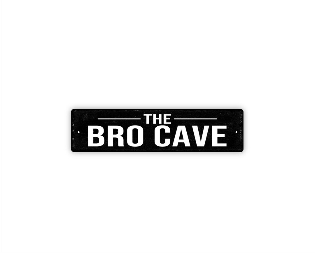 The Bro Cave Sign Metal Wall Decor for Man Cave, Garage or Basement ...