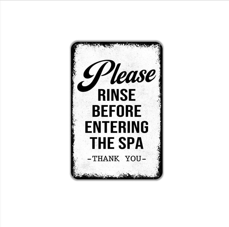 Please Rinse Before Entering the Spa Sign Metal Wall Art or CANVAS for ...