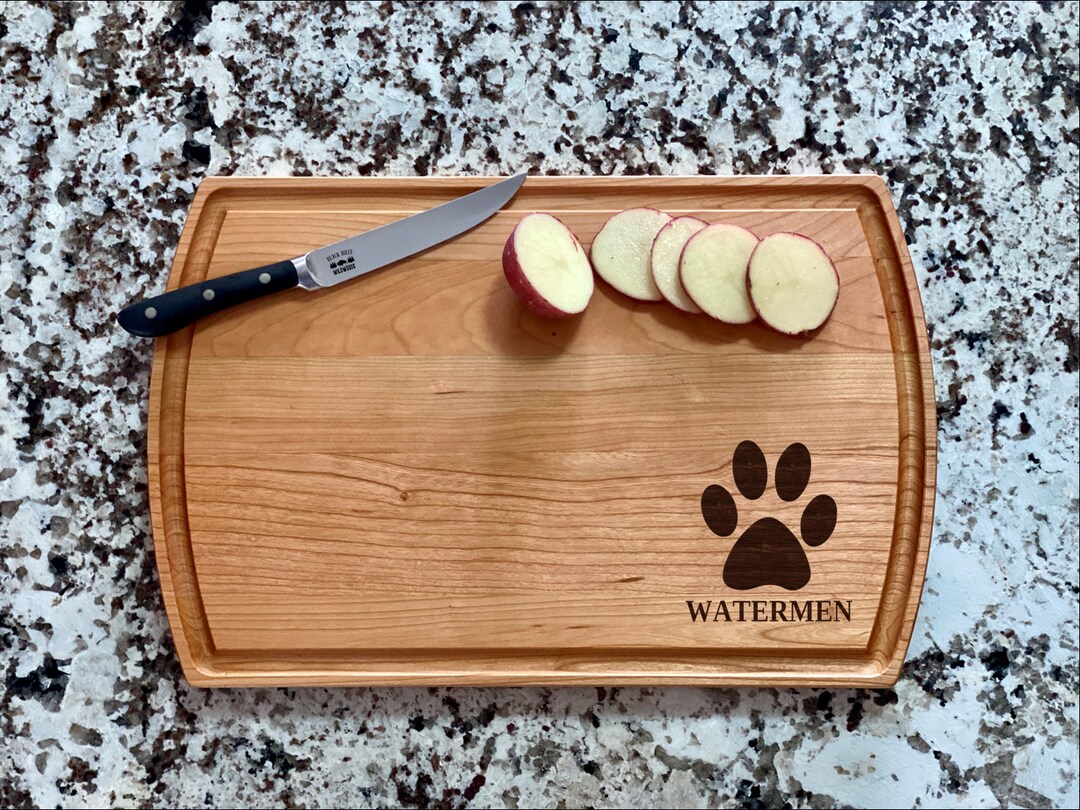 Paw Print Cutting Board Dog Puppy Charcuterie Board Custom Serving Tray ...