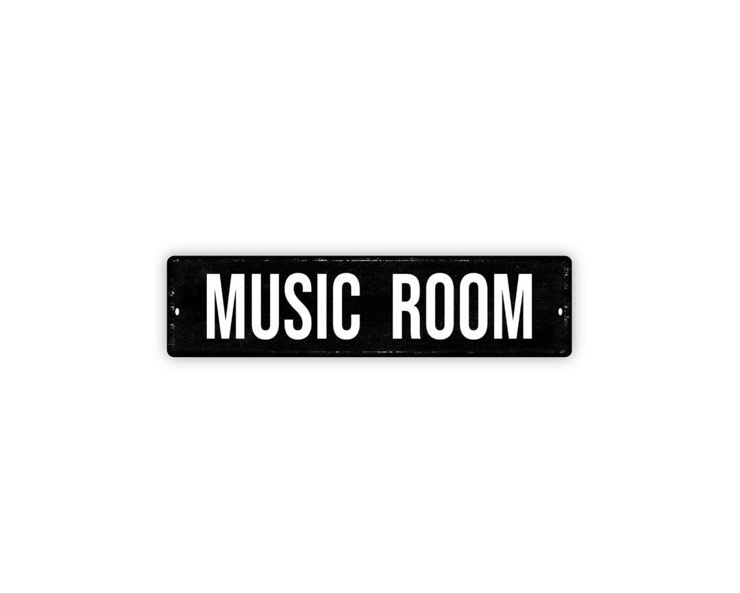 Music Room Sign Metal Wall Decor for Studio, Band Practice Space or ...