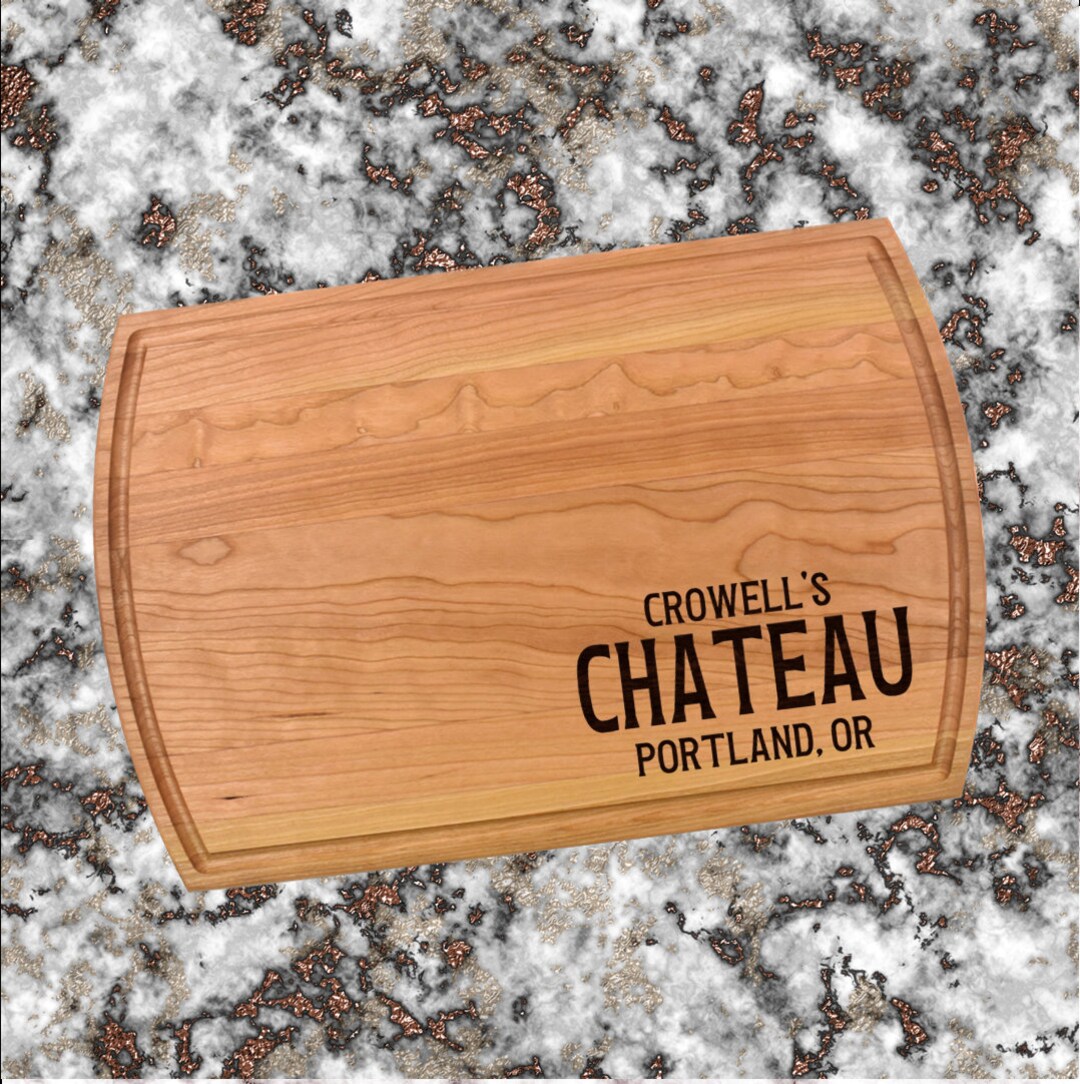Personalized Chateau Cutting Board | Family Last Name Charcuterie Board ...
